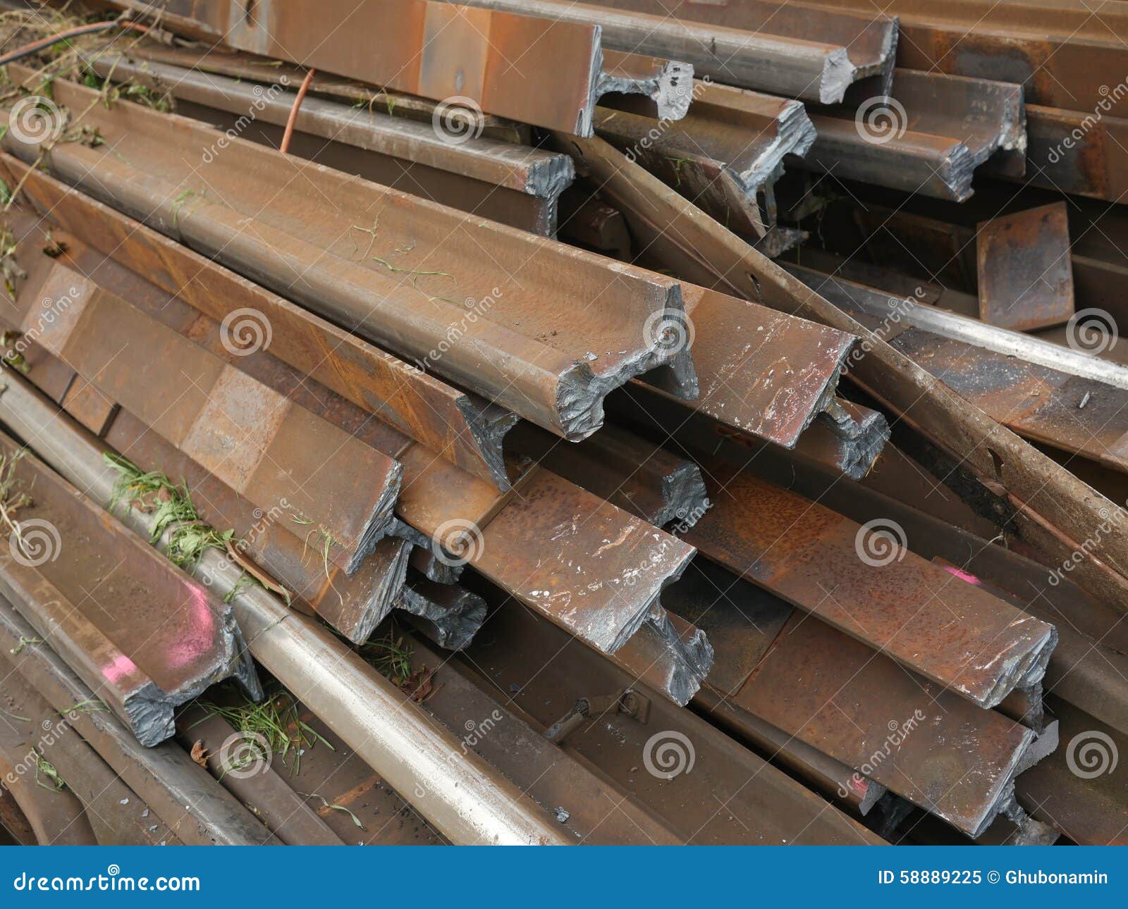 Steel rails stock image. Image of package, pile, infrastructure - 58889225