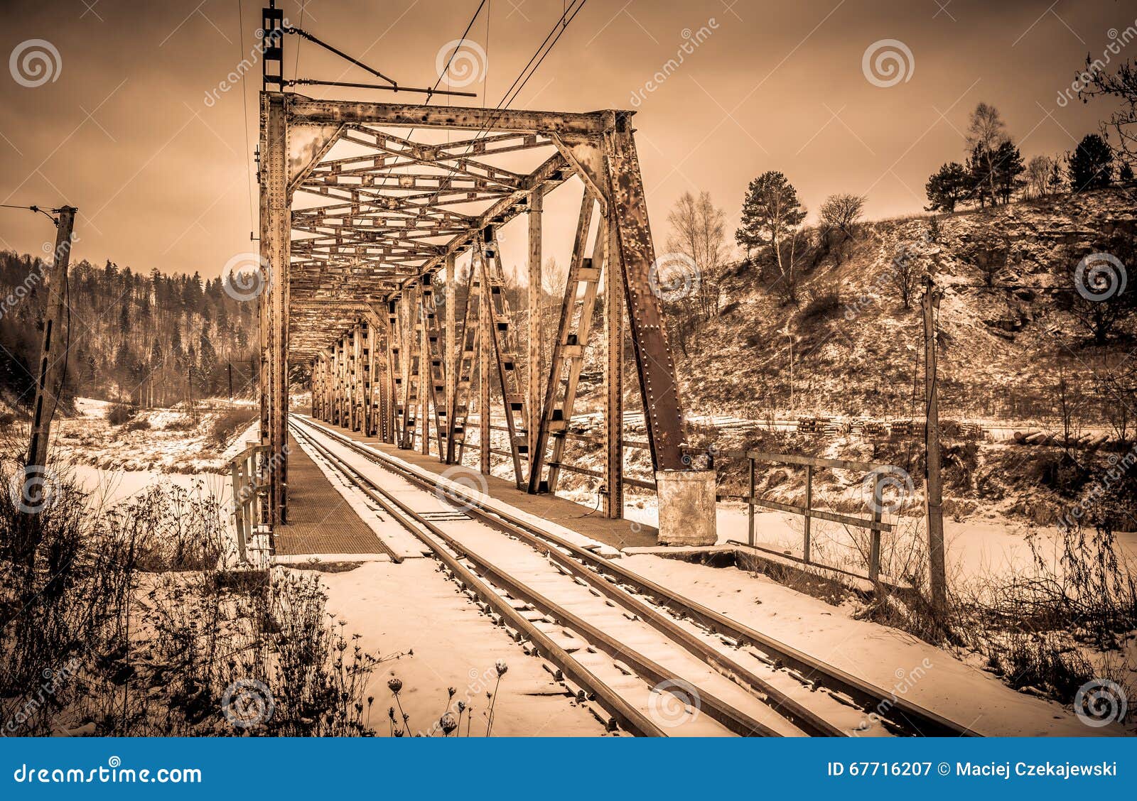 Steel railway flyover stock image. Image of rail, snow - 67716207