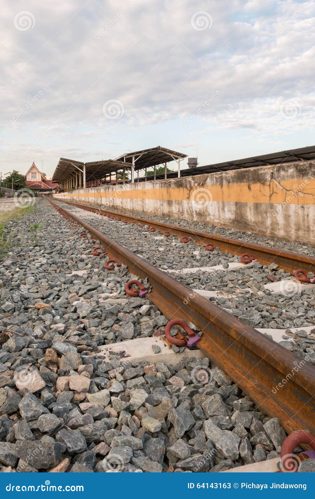 Steel railway tracks stock image. Image of metal, line - 64143163