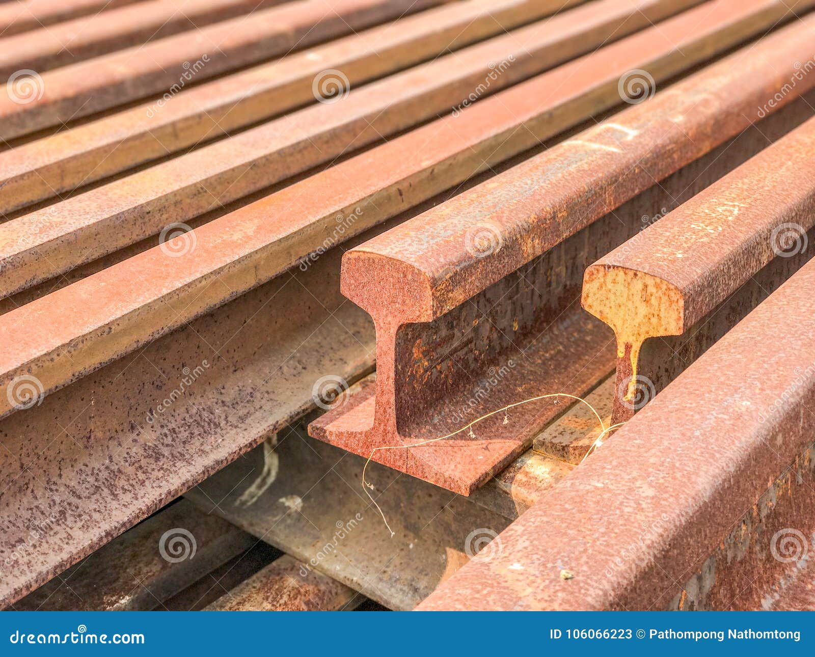 Steel Railway at Train Station Stock Image - Image of concrete, modern ...