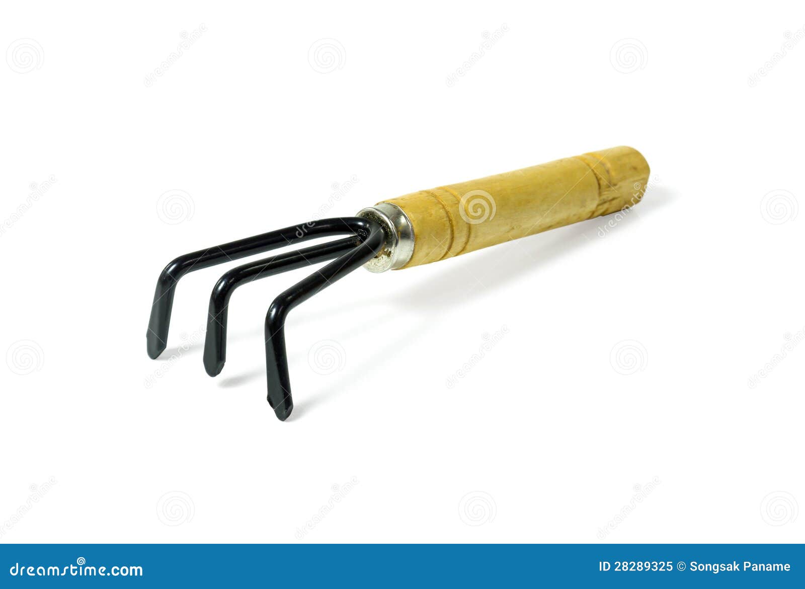 Steel Rake with a Wooden Handle Stock Image - Image of path, shovel ...