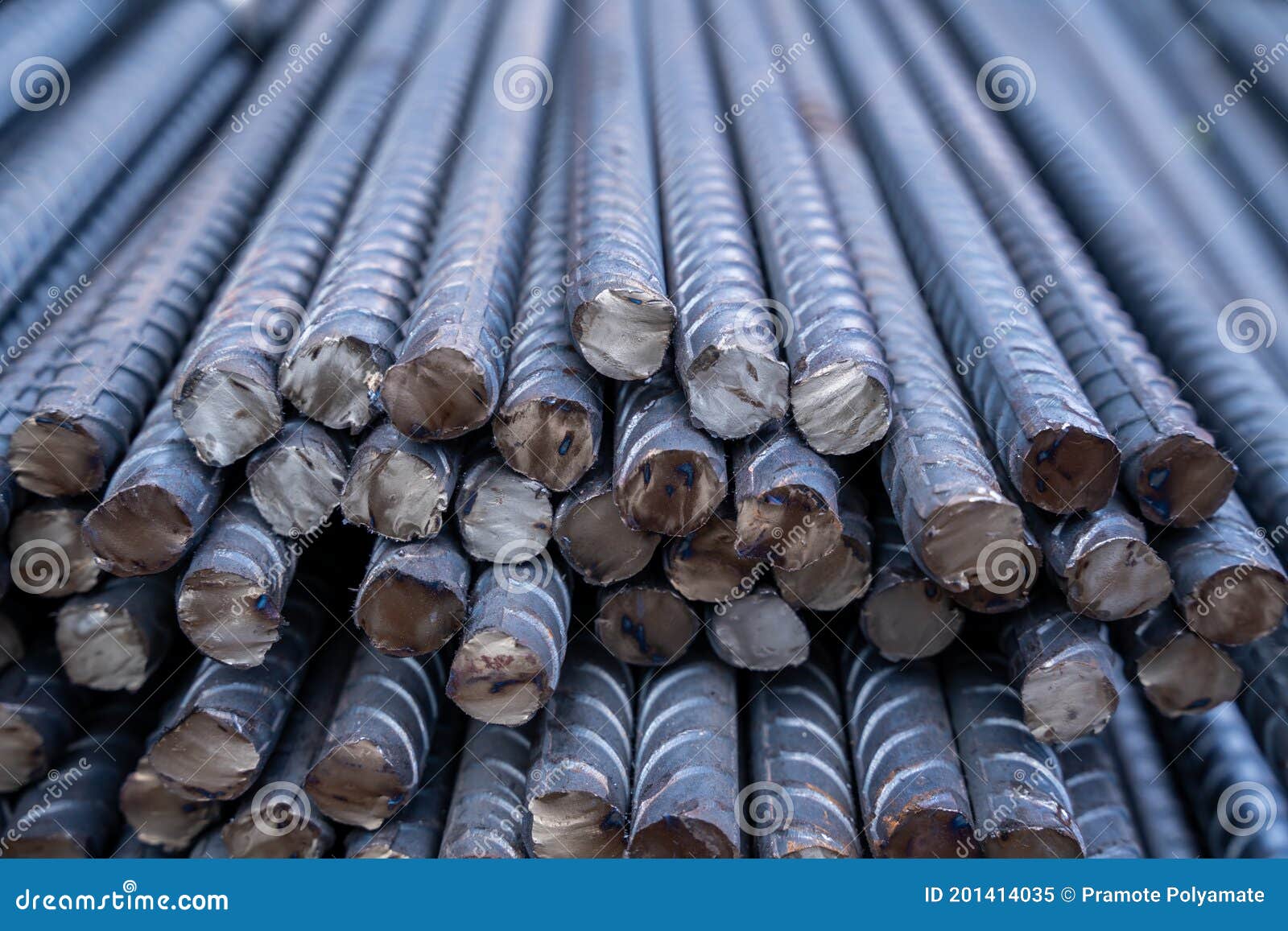 Steel Rebar for Reinforcement Concrete in the Construction Site Stock ...