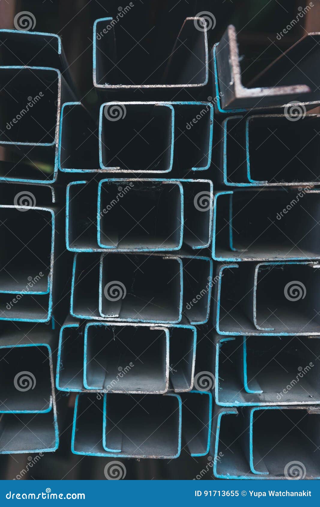 Steel Rectangular Bars of Metal Stock Image - Image of girder, rust ...