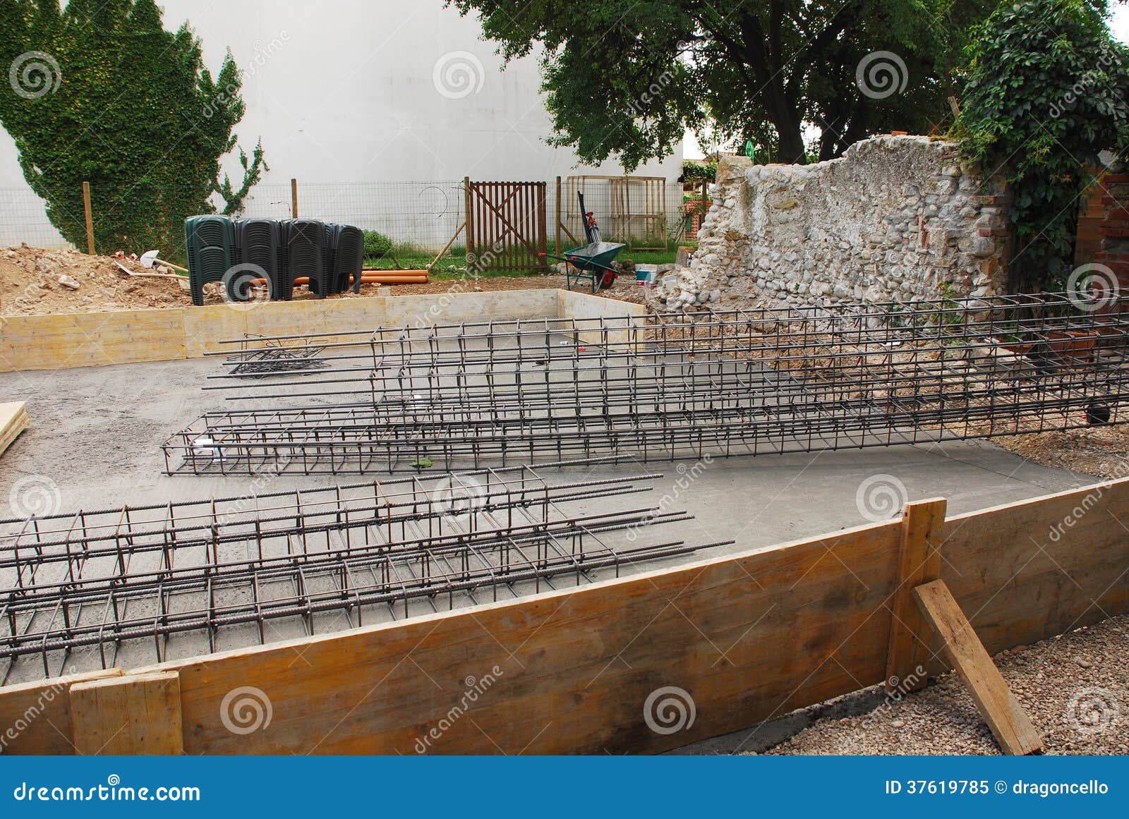 Steel Reinforcement Cages stock image. Image of house - 37619785