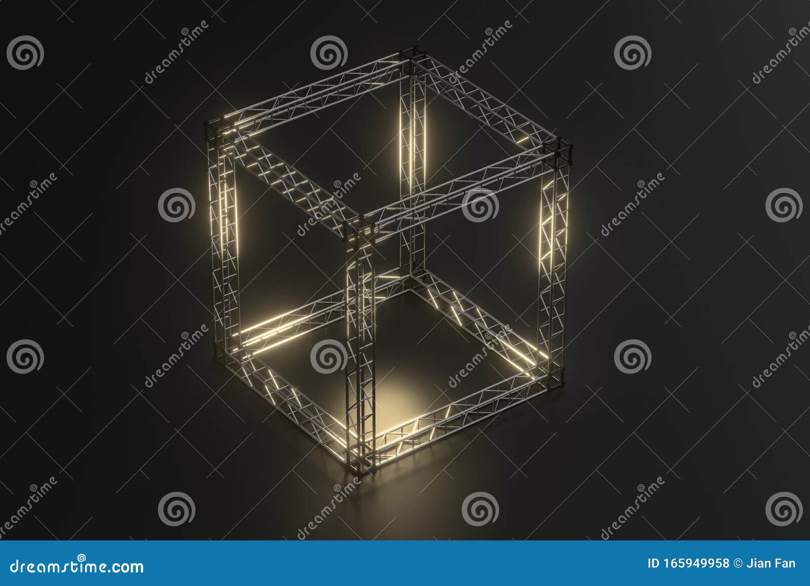 Steel Reinforcement with Dark Background, 3d Rendering Stock ...