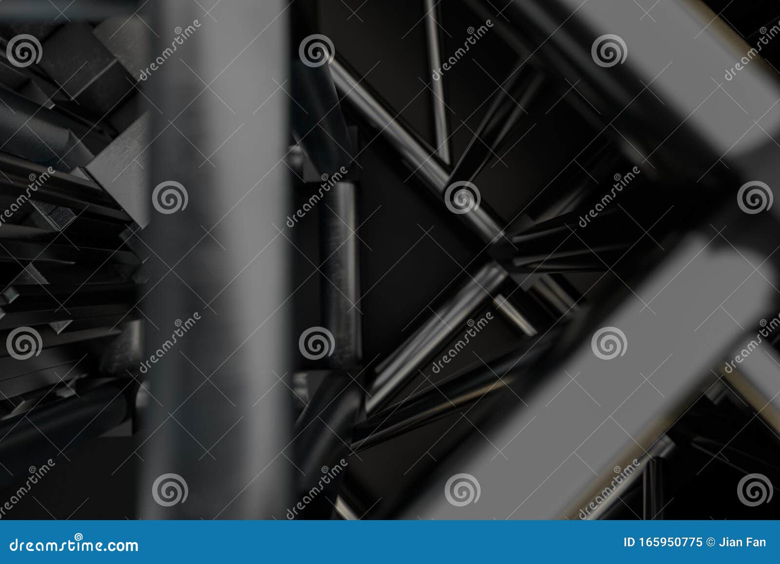 Steel Reinforcement with Dark Background, 3d Rendering Stock ...