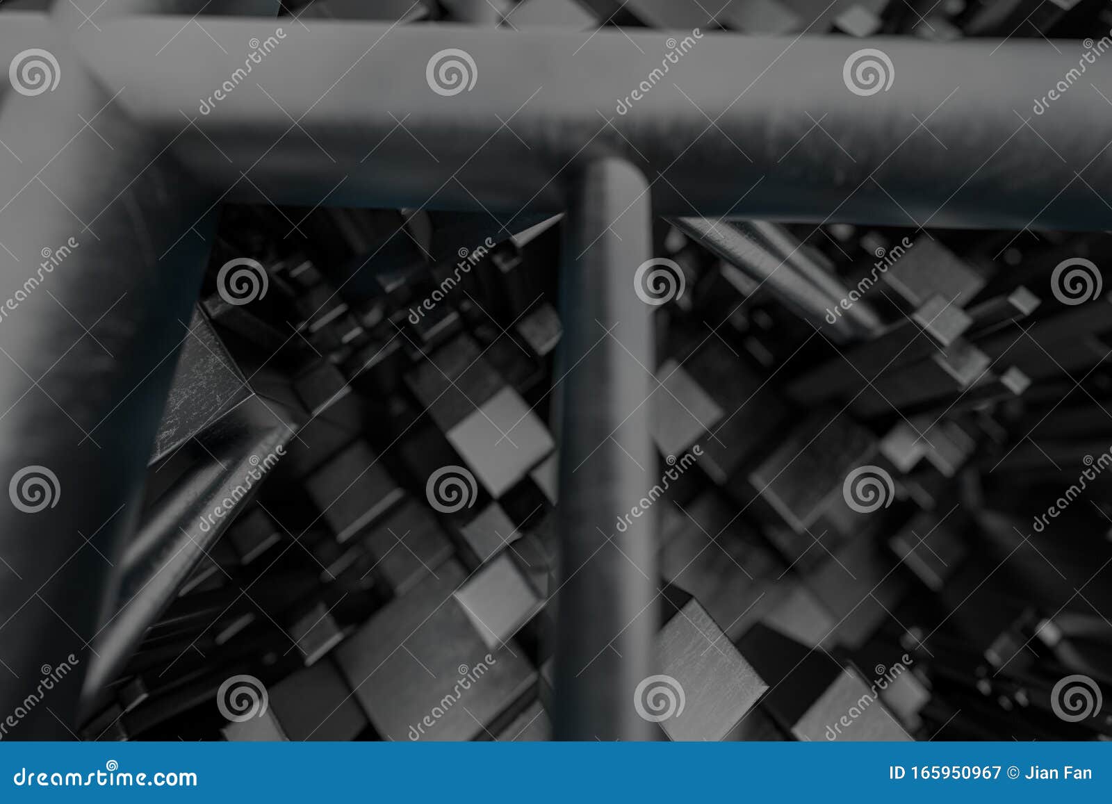 Steel Reinforcement with Dark Background, 3d Rendering Stock ...