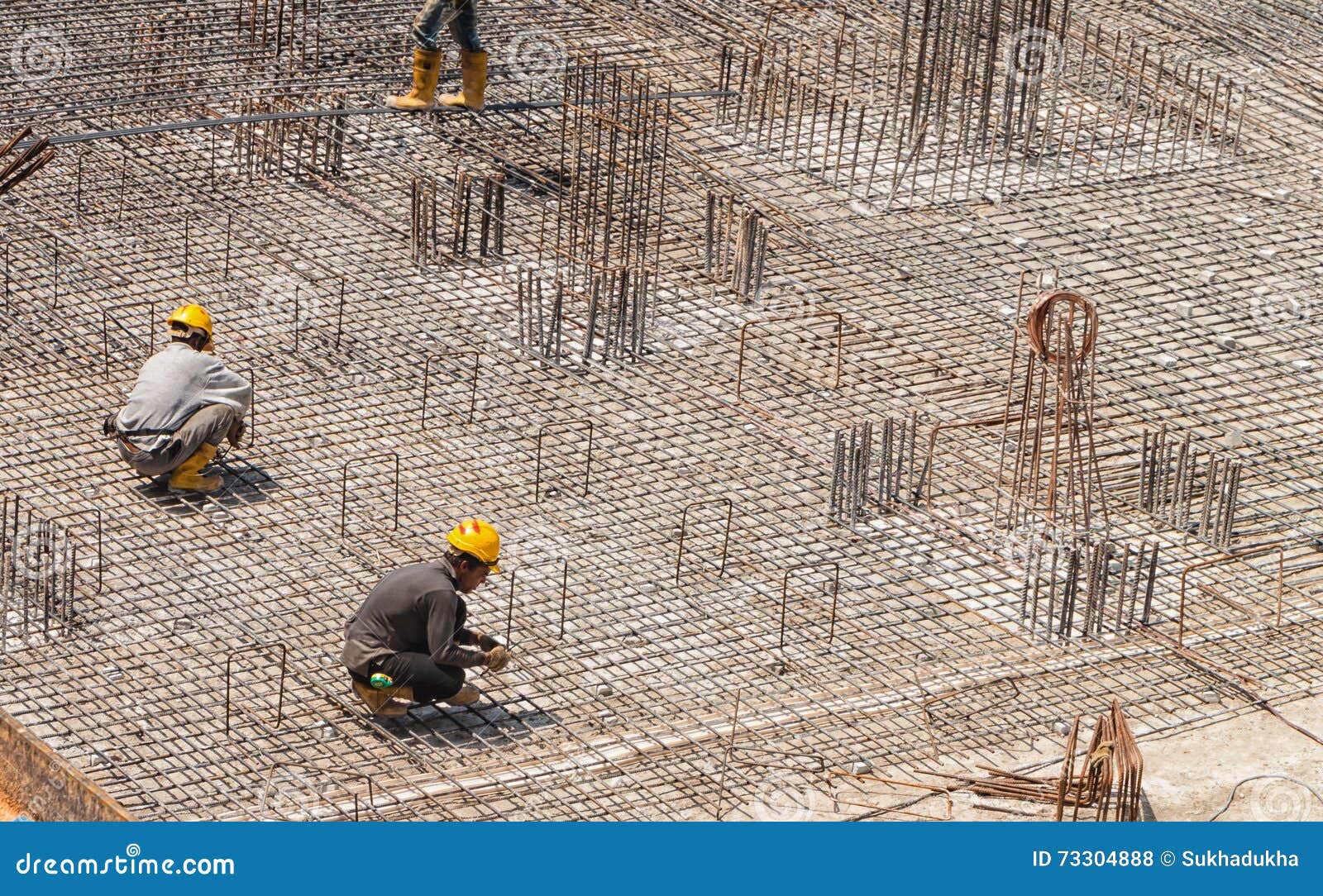 Steel Reinforcement for Floor. Editorial Stock Photo - Image of worker ...