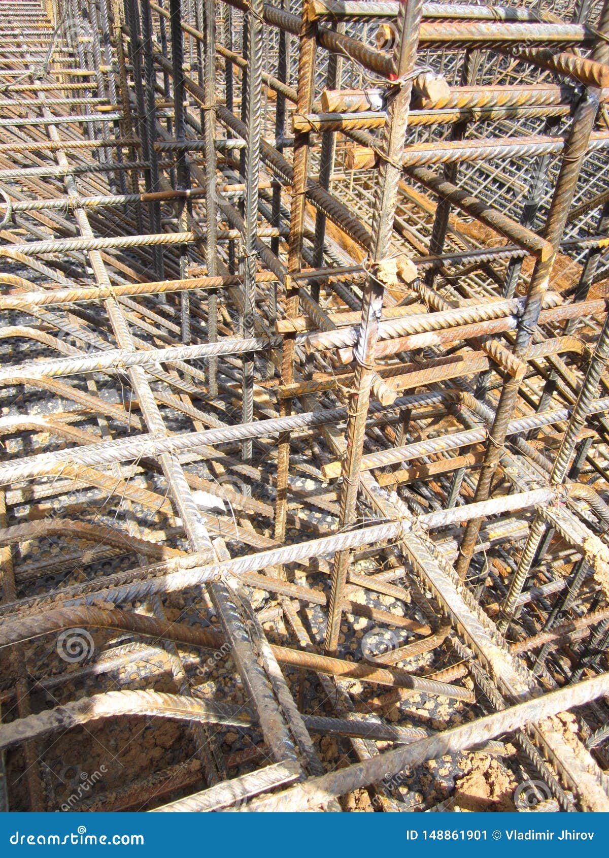 Steel Reinforcement Frame for Subsequent Concrete Pouring Stock Image ...