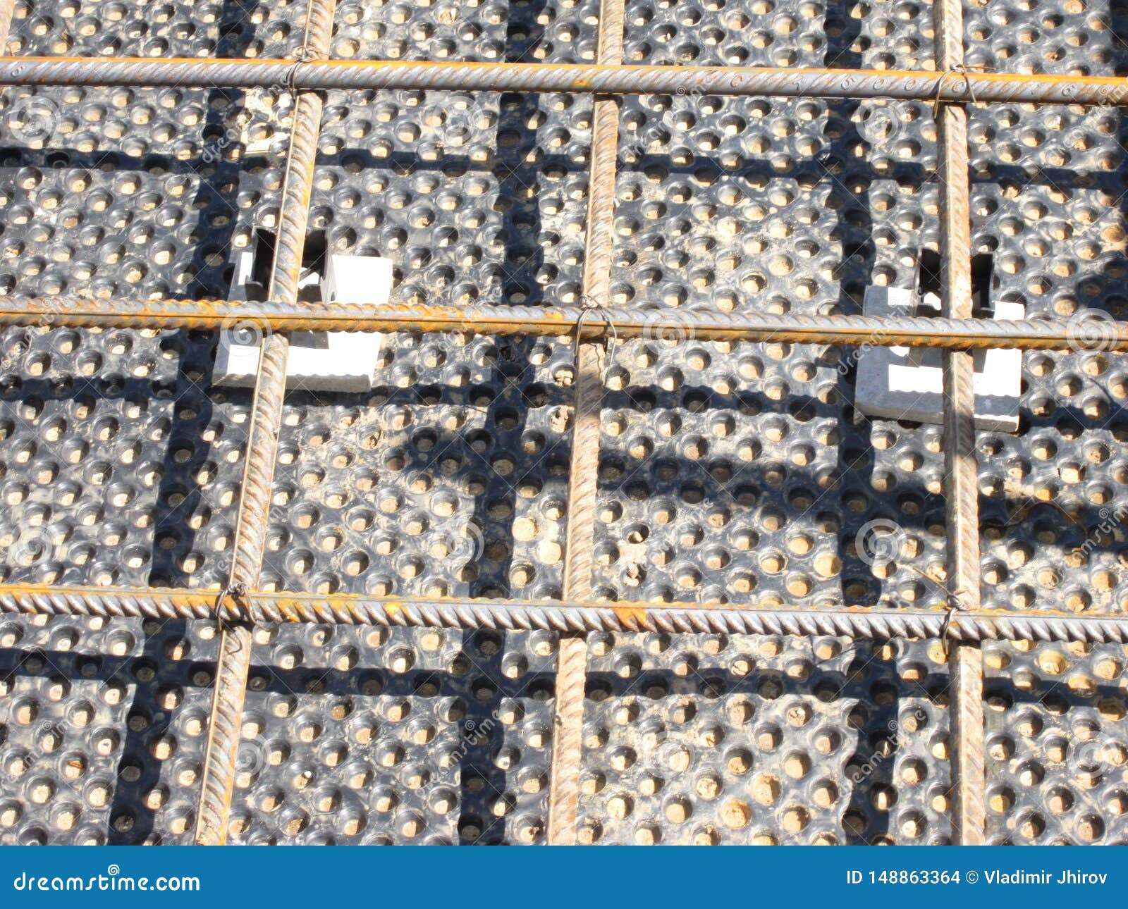 Steel Reinforcement Frame for Subsequent Concrete Pouring Stock Photo ...