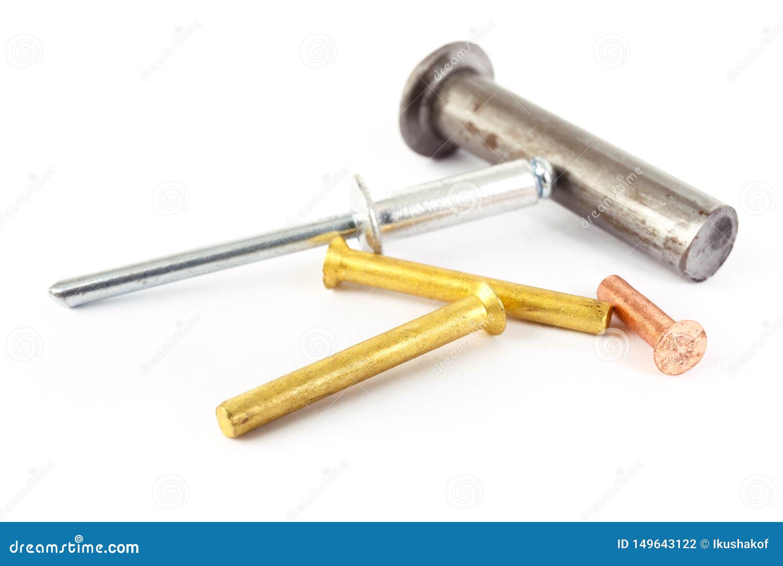 Steel Rivets on a White Background Stock Photo - Image of cogwheel ...