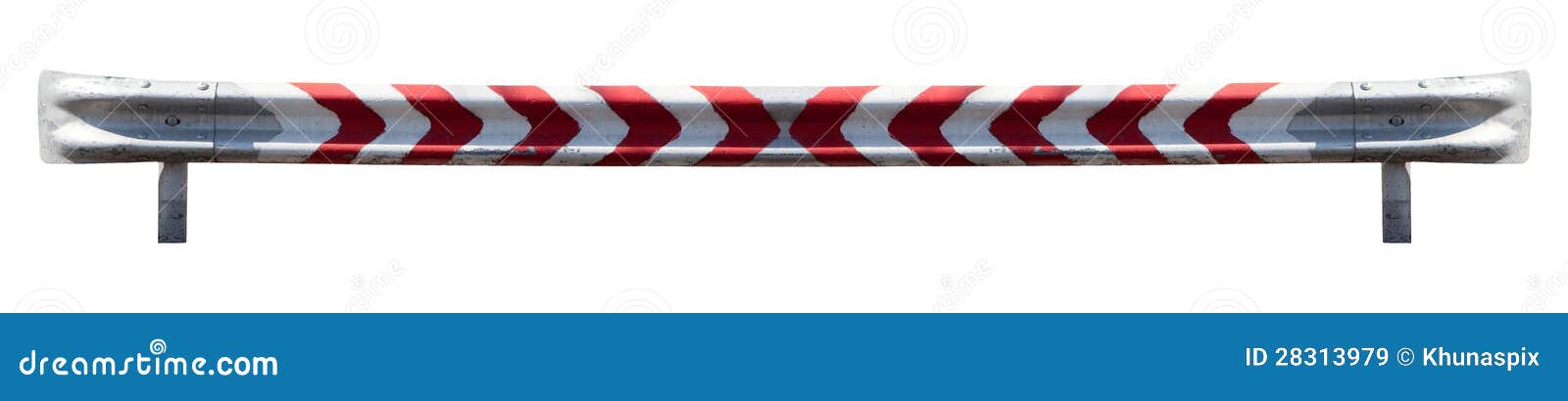 Steel Road Guardrail Isolated on White Background Stock Image - Image ...