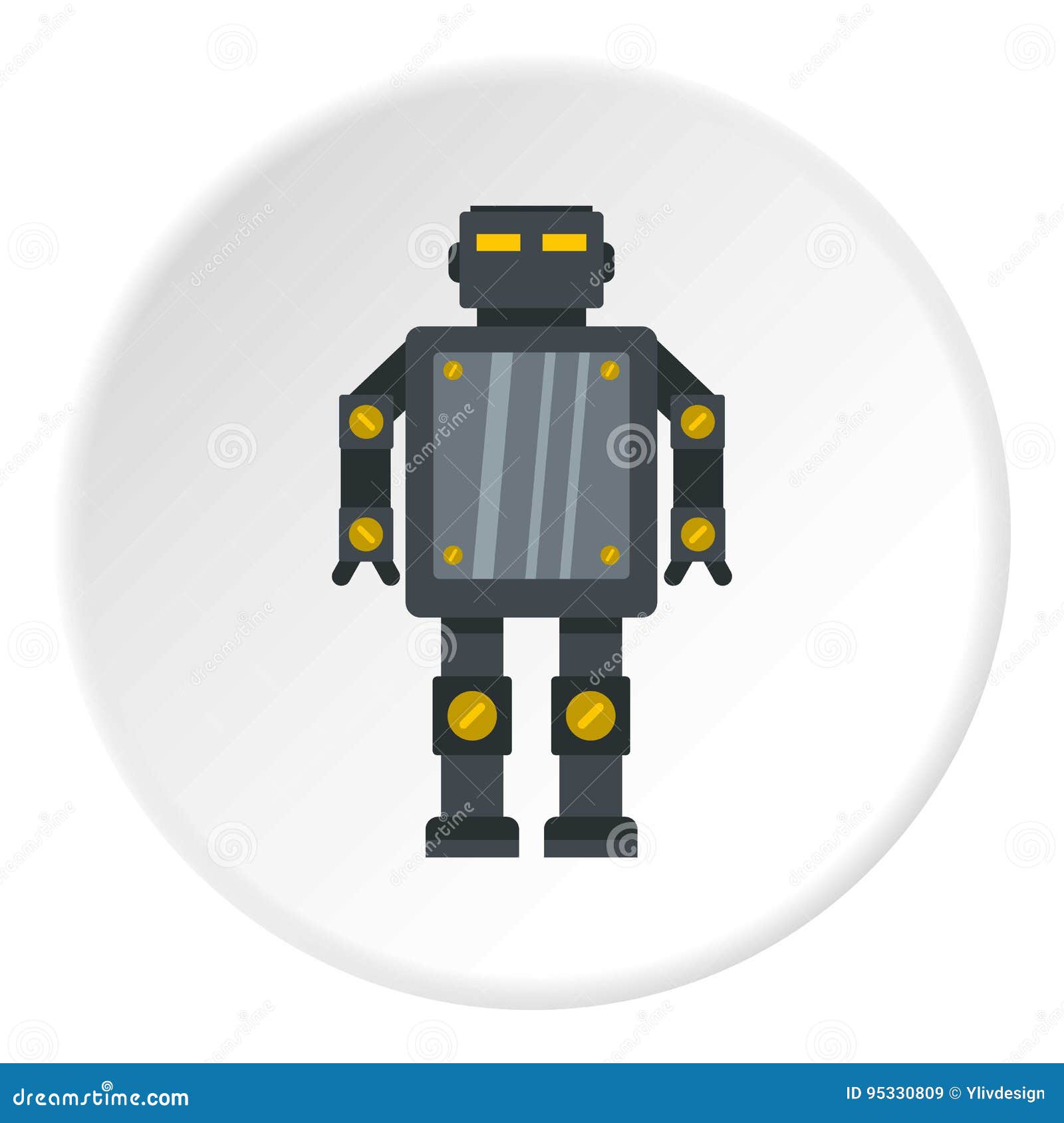 Steel Robot Thin Line Icon, Robotization Concept, Cyborg Robot Sign On ...