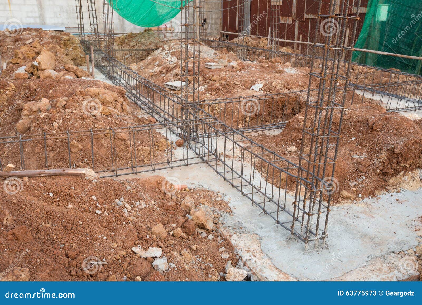 Steel Rod for Beam and Pillar at Construction Site Stock Image - Image ...