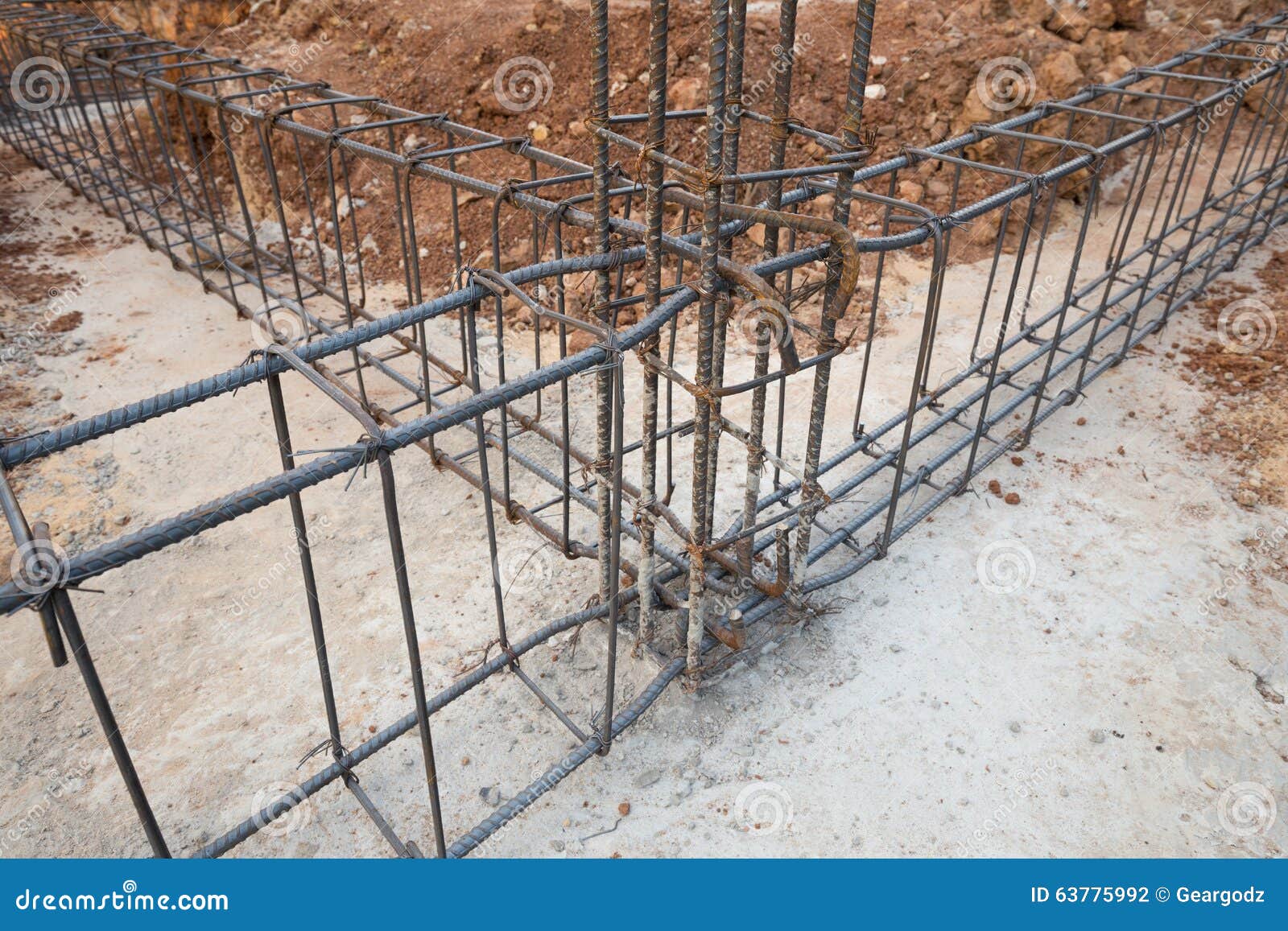Steel Rod for Beam and Pillar at Construction Site Stock Photo - Image ...