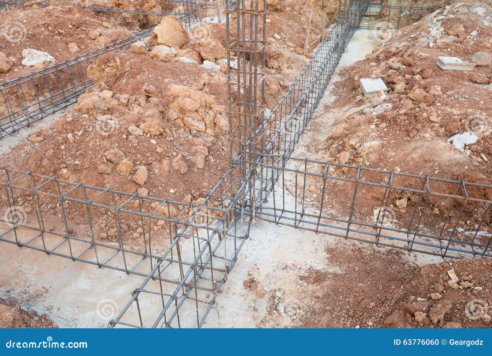 Steel Rod for Beam and Pillar at Construction Site Stock Photo - Image ...