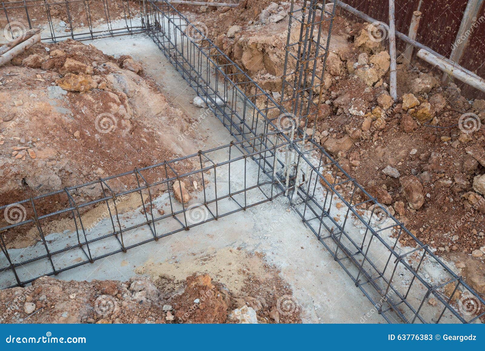 Steel Rod for Beam and Pillar at Construction Site Stock Image - Image ...