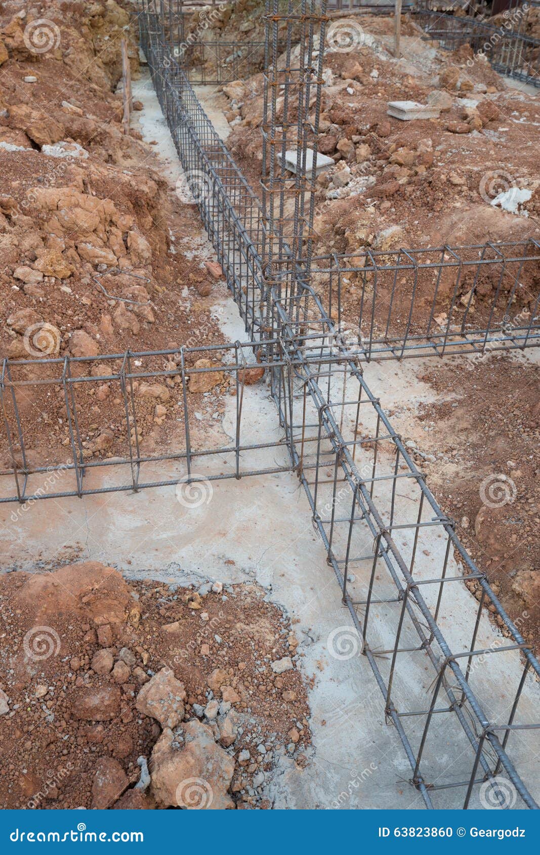 Steel Rod for Beam and Pillar at Construction Site Stock Photo - Image ...