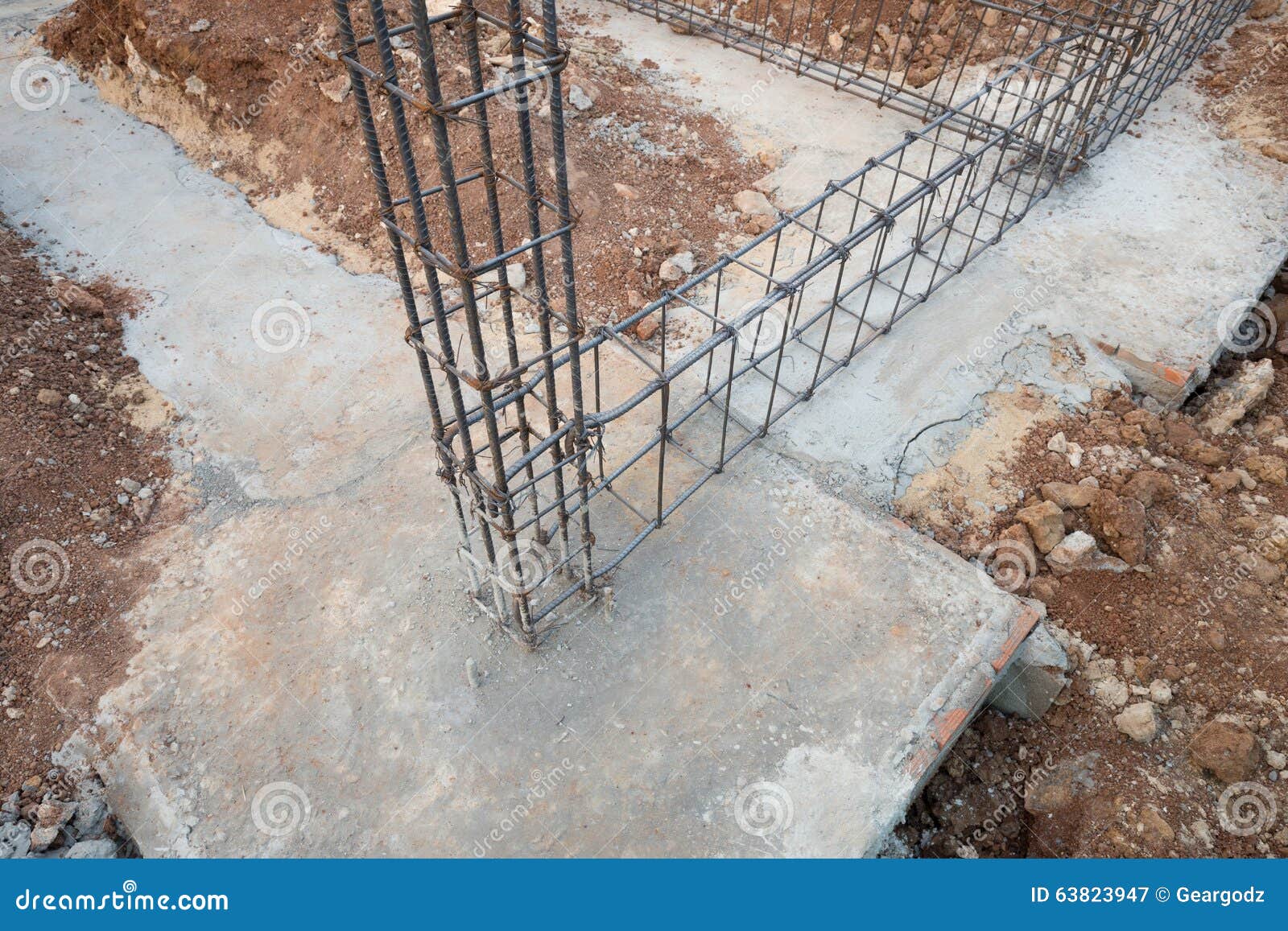 Steel Rod for Beam and Pillar at Construction Site Stock Image - Image ...