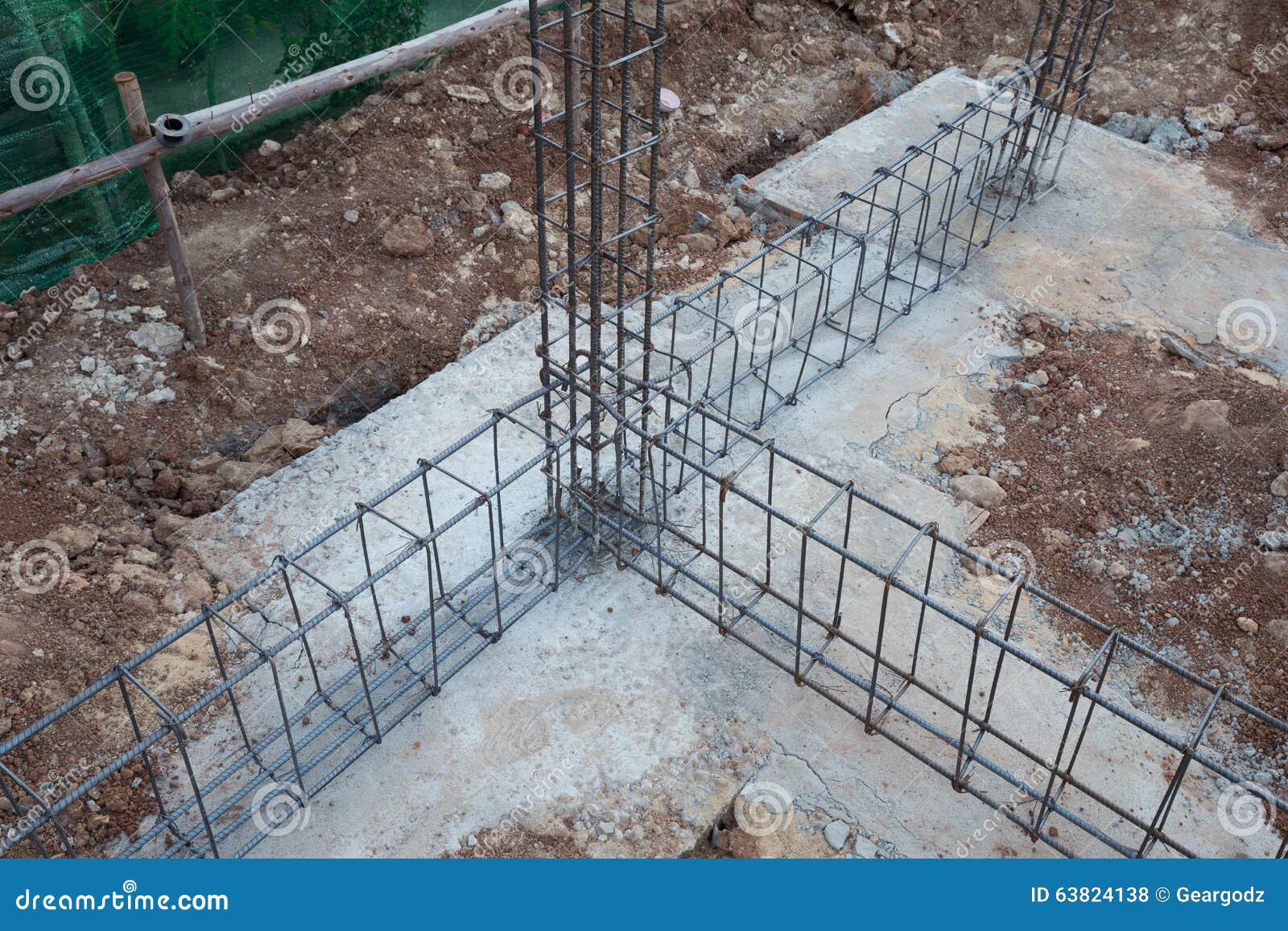 Steel Rod for Beam and Pillar at Construction Site Stock Photo - Image ...