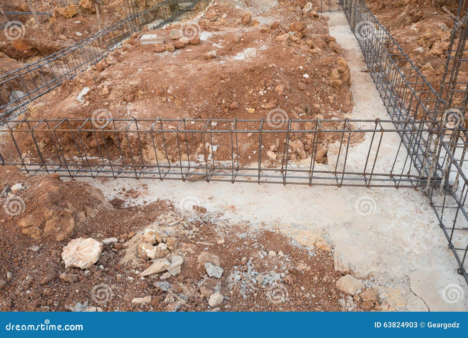 Steel Rod for Beam and Pillar at Construction Site Stock Image - Image ...