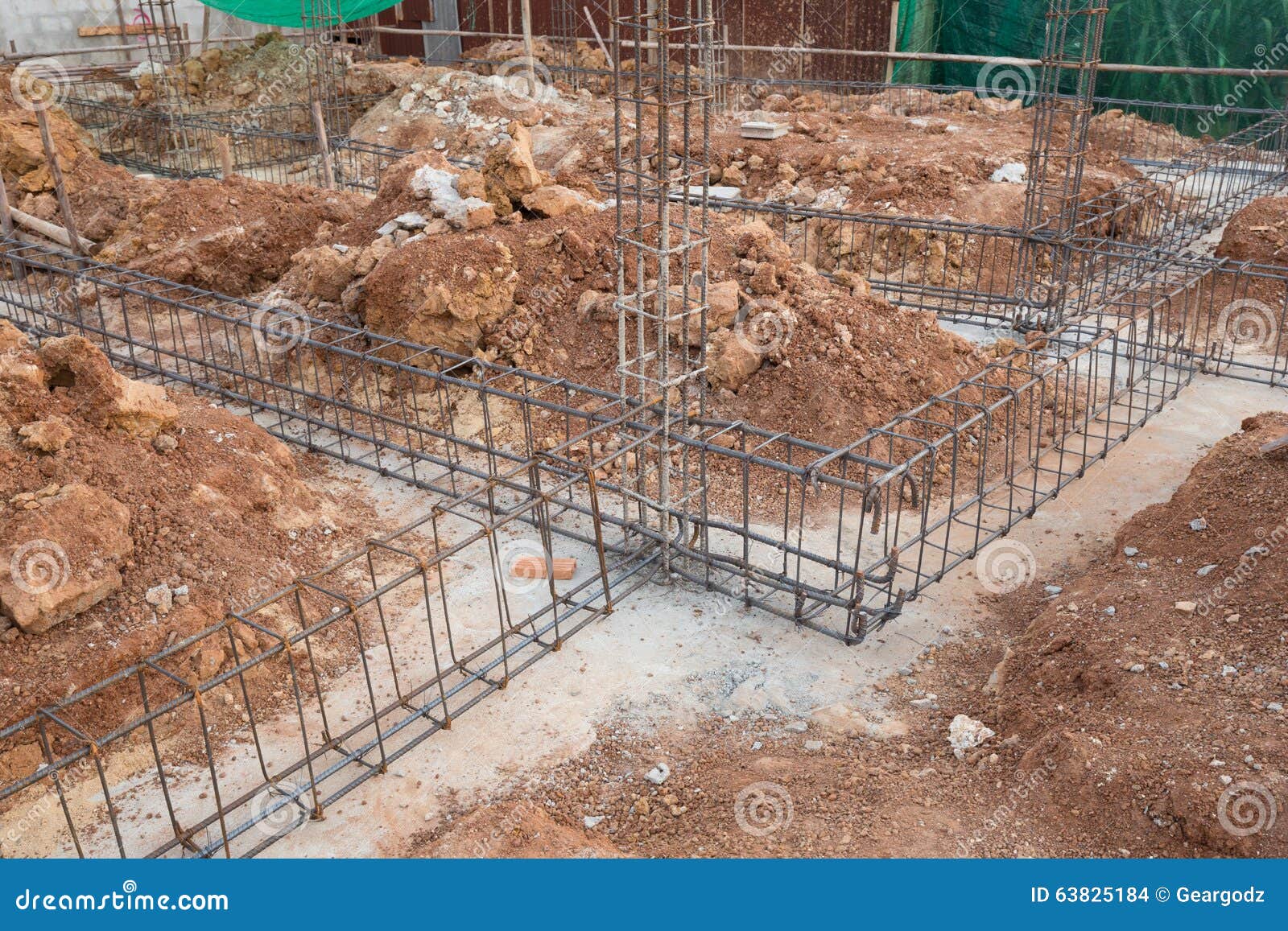 Steel Rod for Beam and Pillar at Construction Site Stock Photo - Image ...