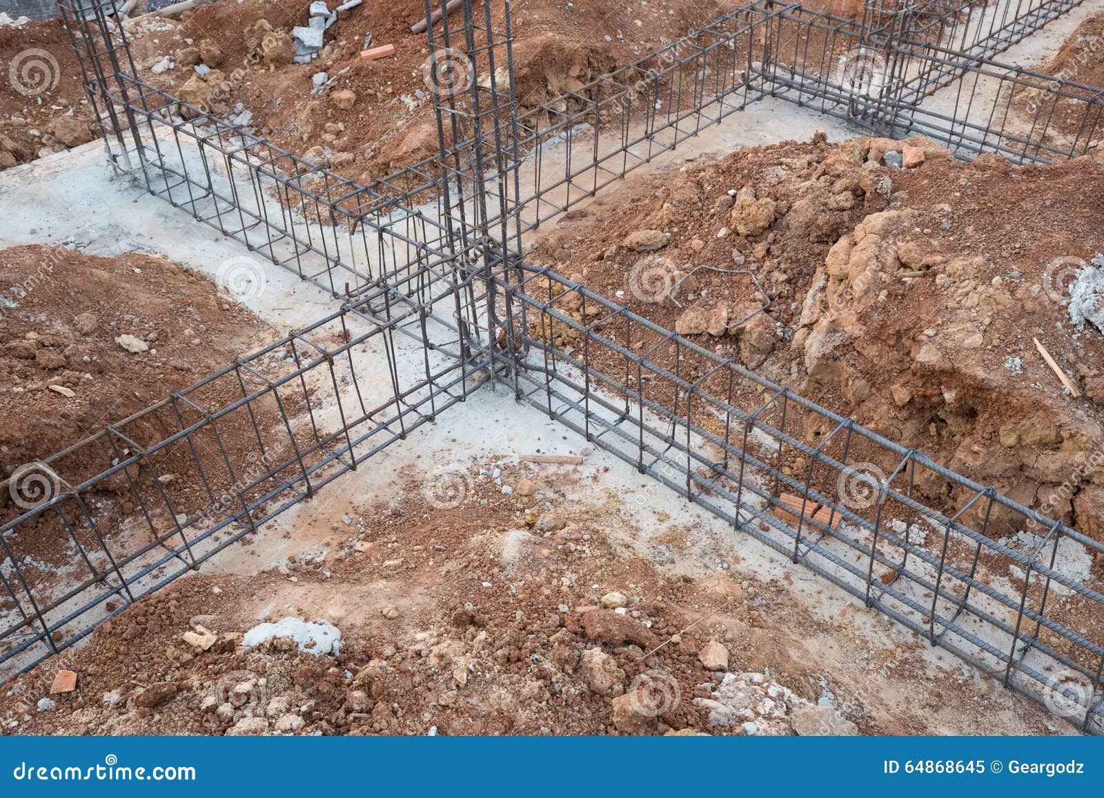 Steel Rod for Beam and Pillar at Construction Site Stock Image - Image ...