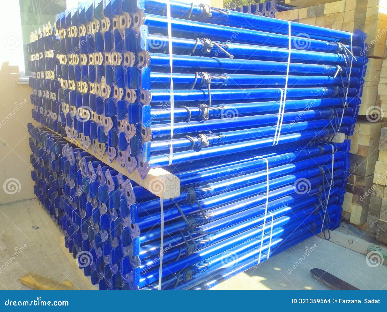 Steel Rod in Blue and Green Stock Photo - Image of construction ...