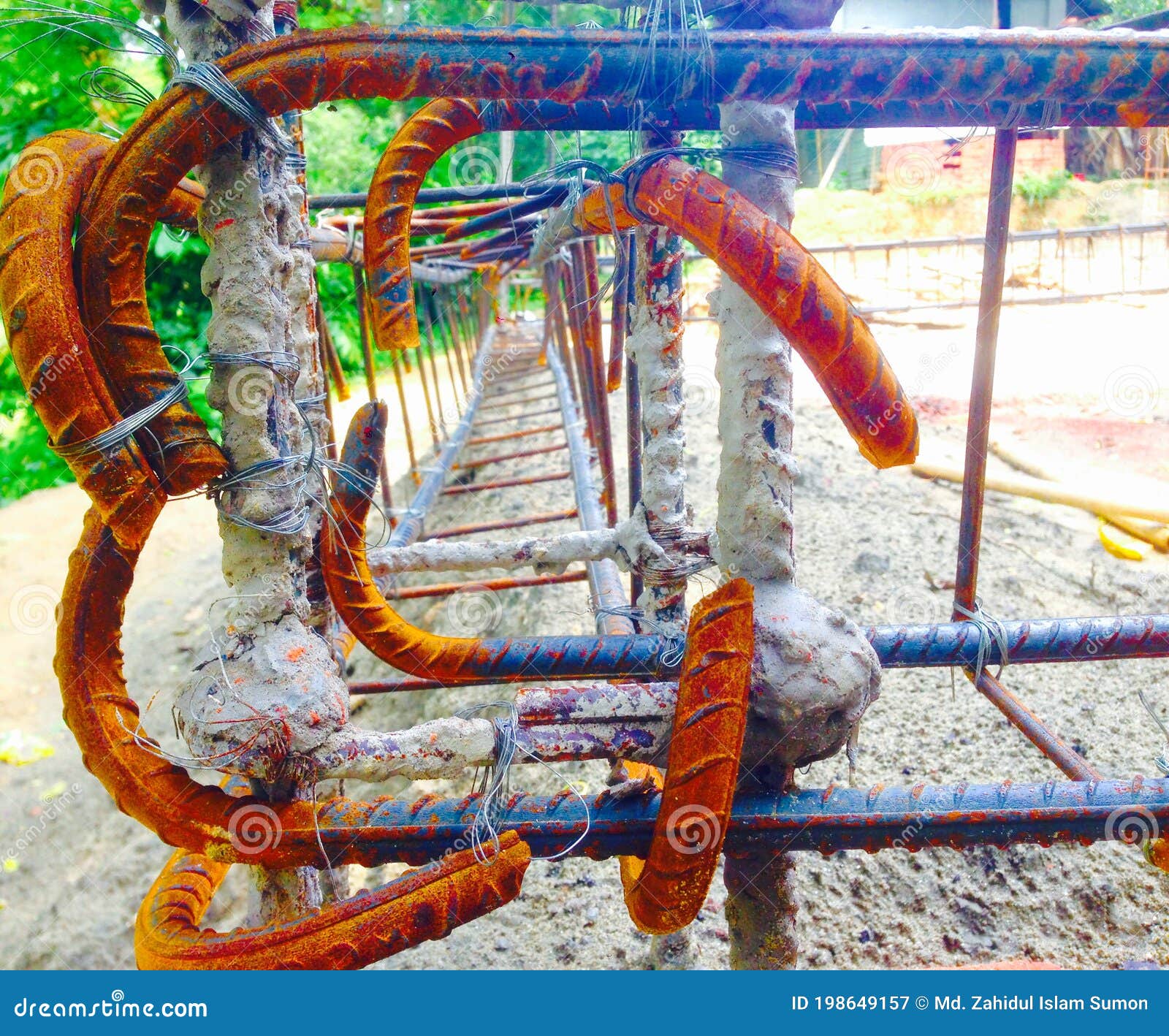 Steel or Rod Frame Structure for Construction Stock Image - Image of ...