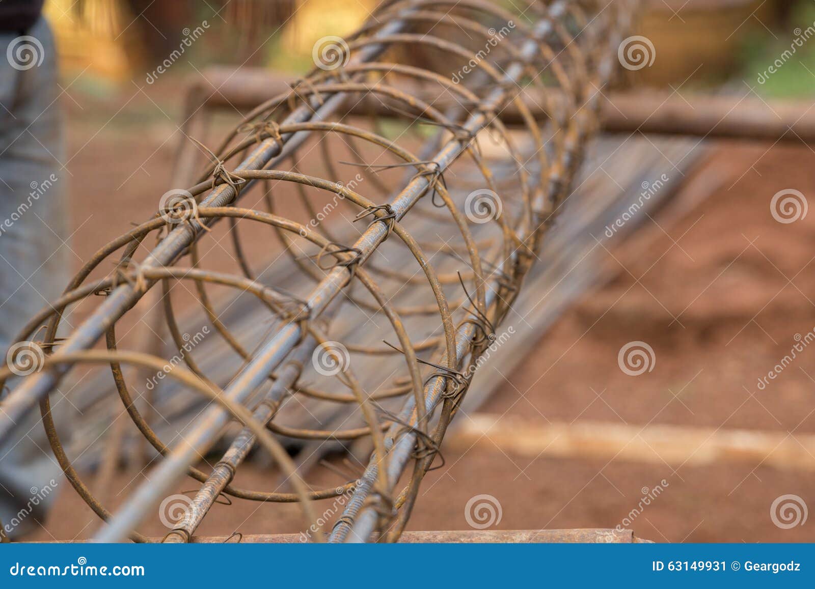 Steel Rod for Poles Construction Stock Image - Image of rail, concrete ...