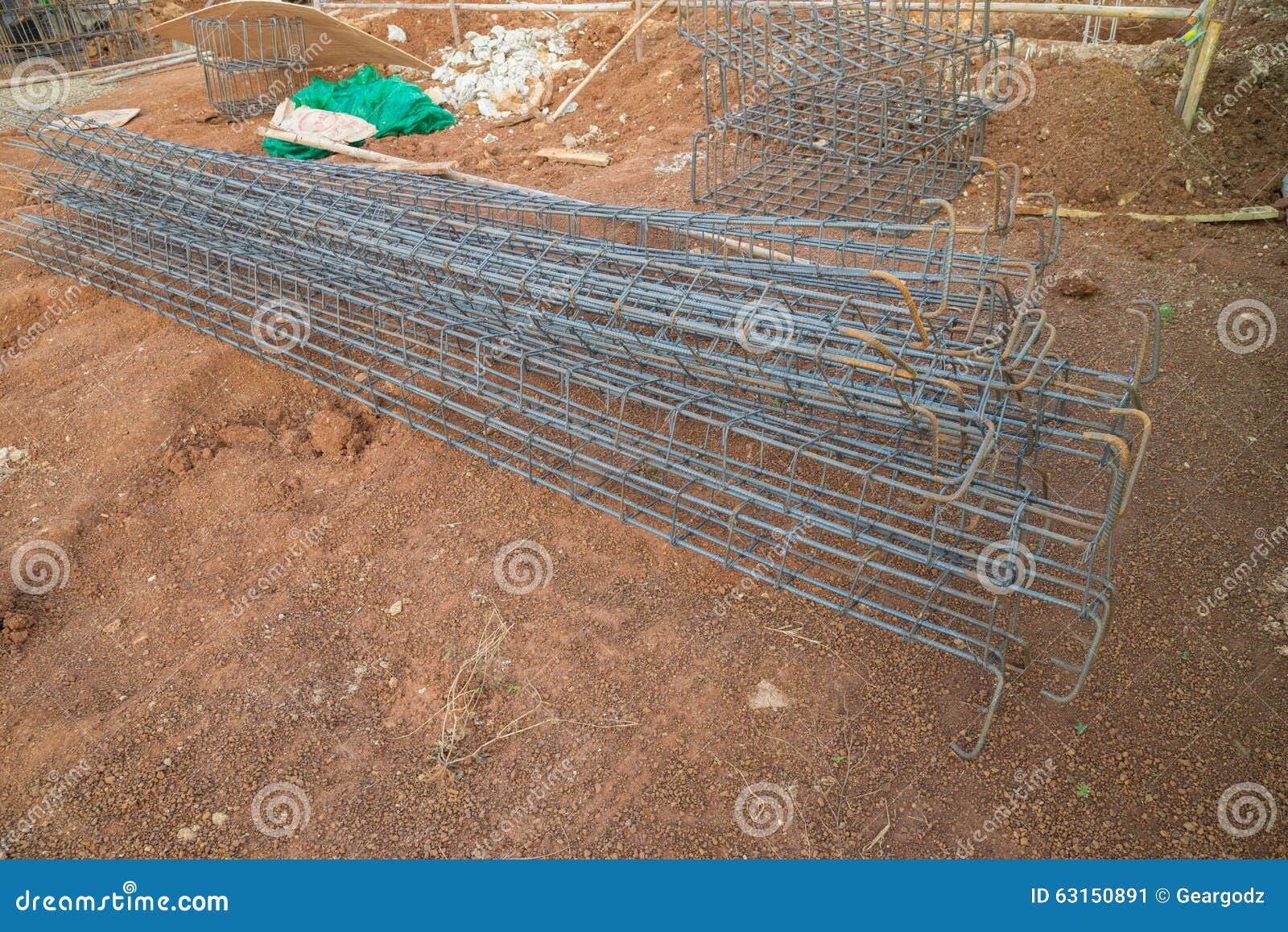 Steel Rod for Poles Construction Stock Image - Image of construction ...