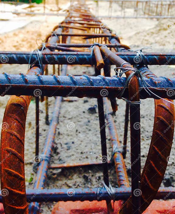 Steel Rod Structure for Building Stock Photo - Image of mettalic, work ...