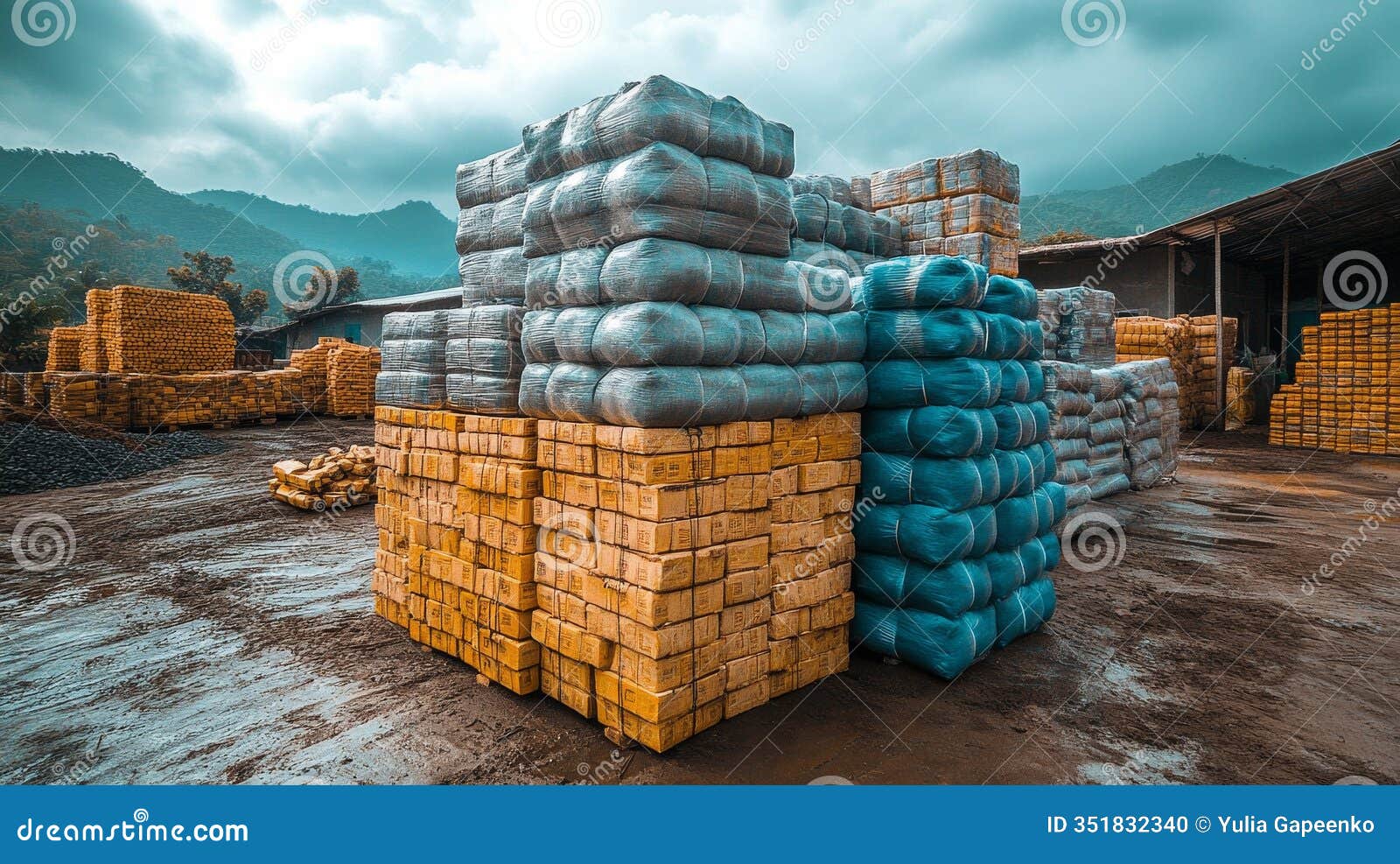 Steel Rods and Construction Materials Stacked in a Warehouse for ...