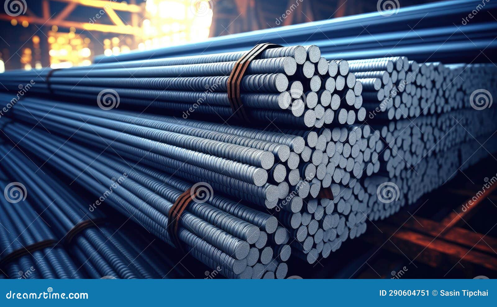Steel Rods for Reinforcing Concrete in the Warehouse Stock Illustration ...