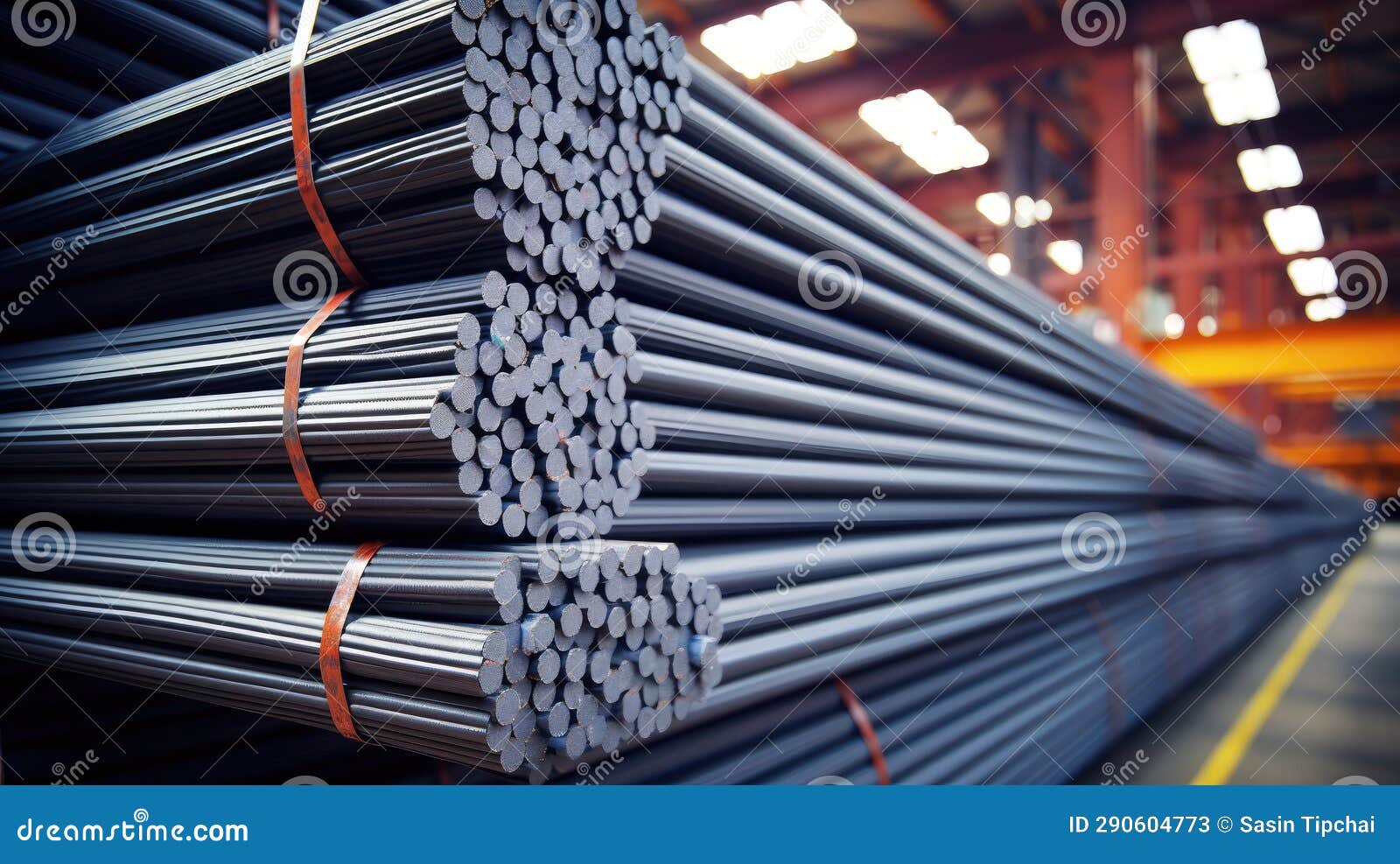 Steel Rods for Reinforcing Concrete in the Warehouse Stock Illustration ...