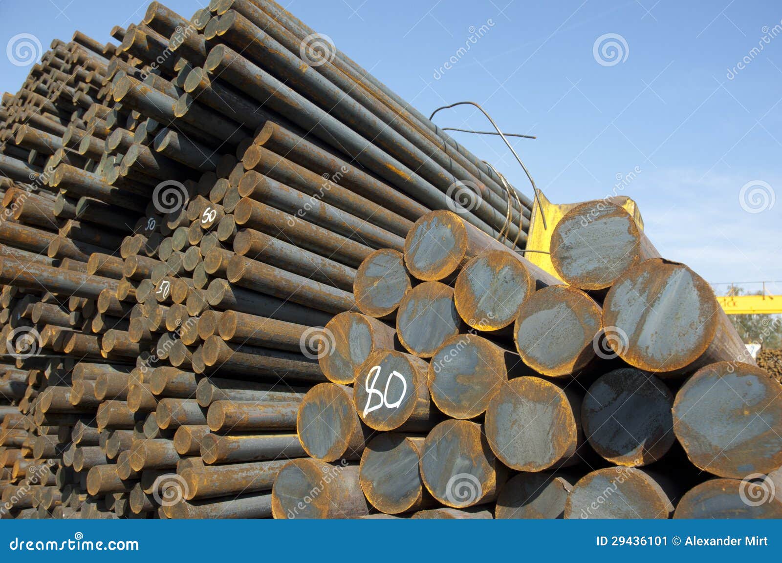 Steel Rods in Row on Sky Background Stock Image - Image of corrosion ...