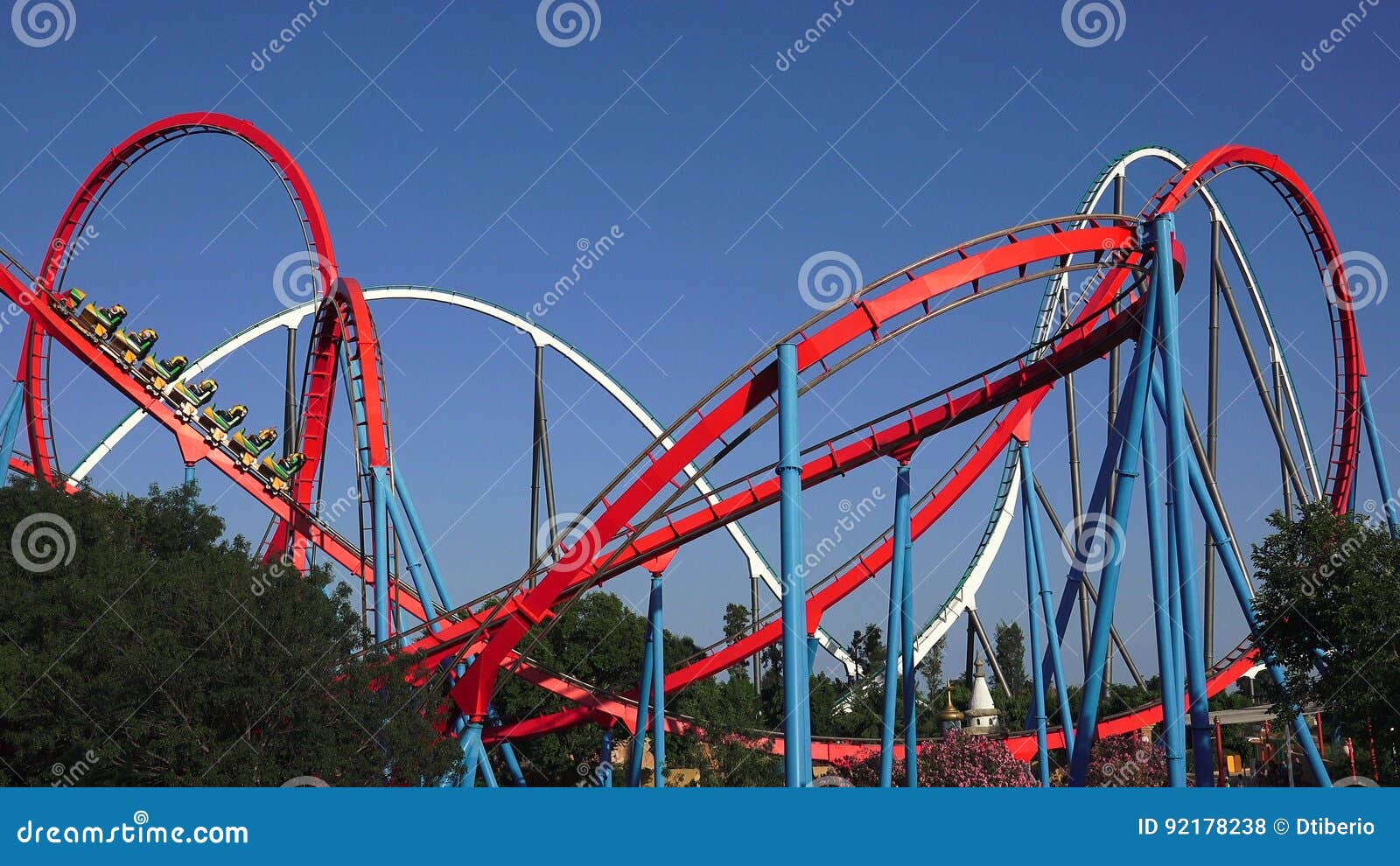 Steel Roller Coaster at Amusement Park Editorial Stock Photo - Image of ...