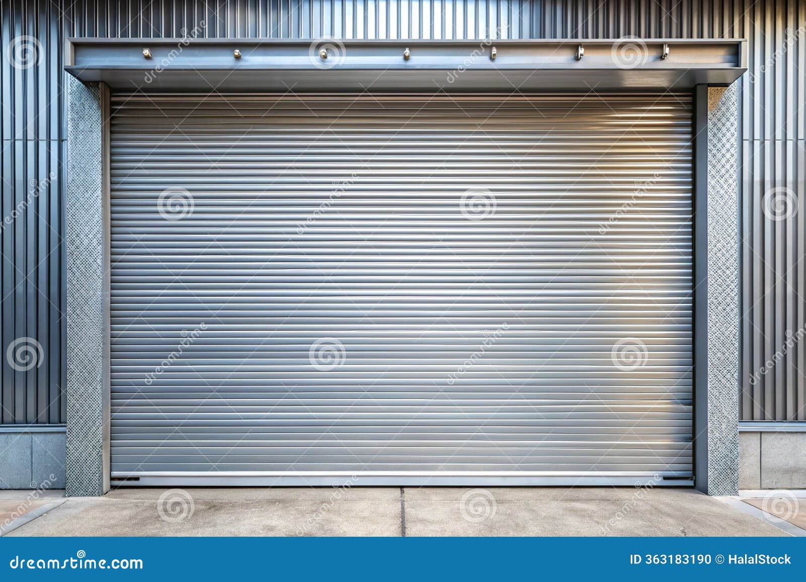 Steel Rolling Shutter Door For Industrial Warehouse Design Stock Photo ...