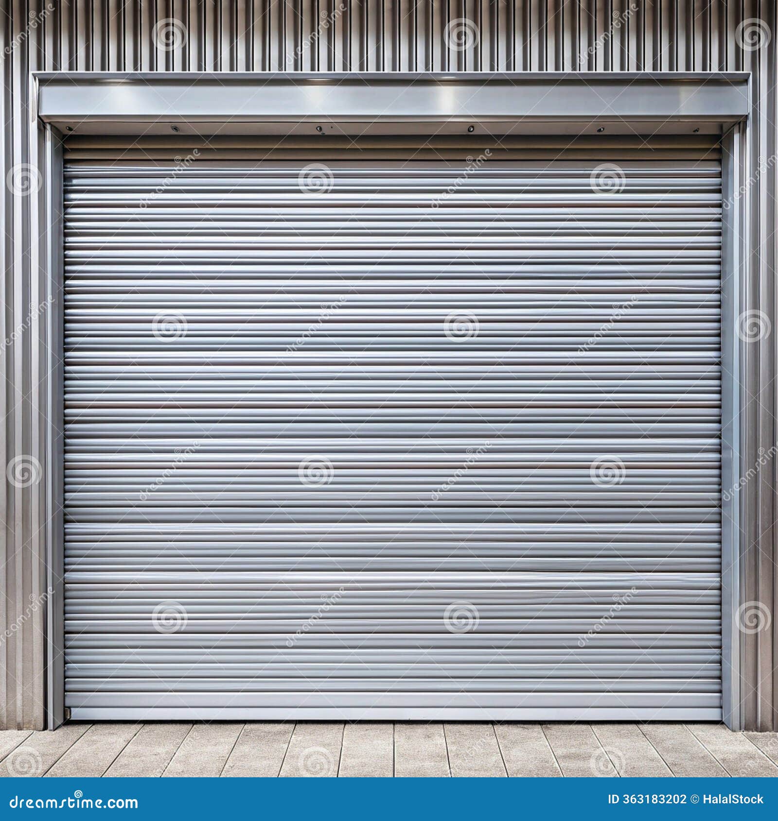 Rolling Shutter Door. Roller Garage Metal Gate. Electric Roll White ...