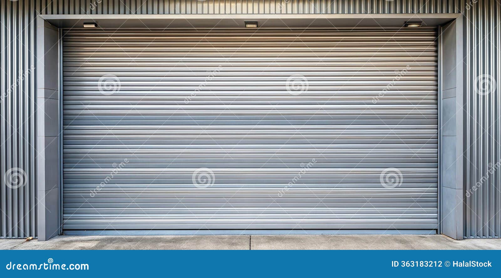 Rolling Shutter Door. Roller Garage Metal Gate. Electric Roll White ...