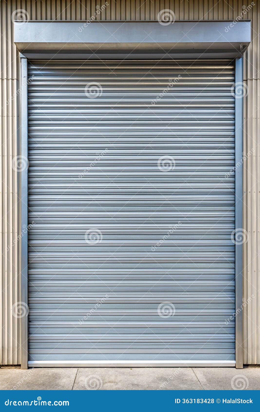 Steel Rolling Shutter Door For Industrial Warehouse Design Stock Photo ...