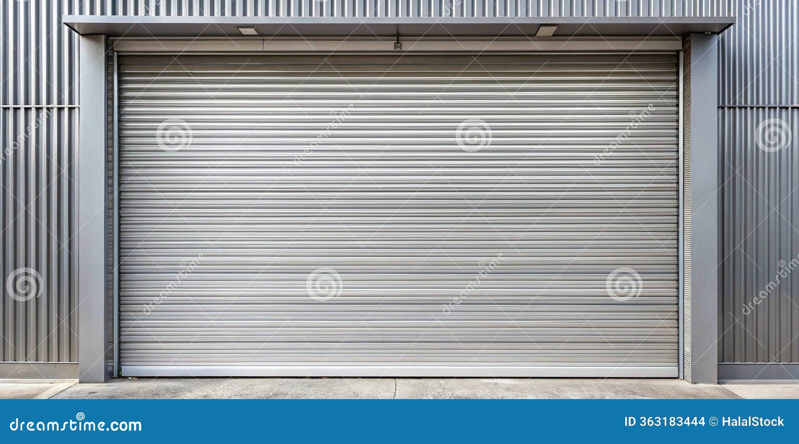 Rolling Shutter Door. Roller Garage Metal Gate. Electric Roll White ...