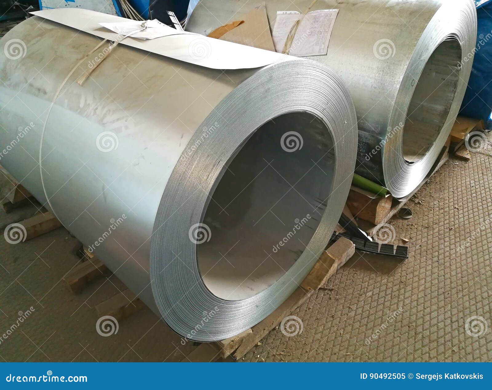 Steel rolls stock image. Image of storage, roll, factory - 90492505