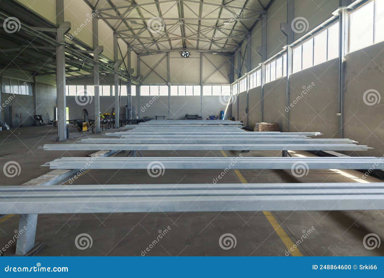 Steel Roof Structure of the Hall Stock Photo - Image of frame ...