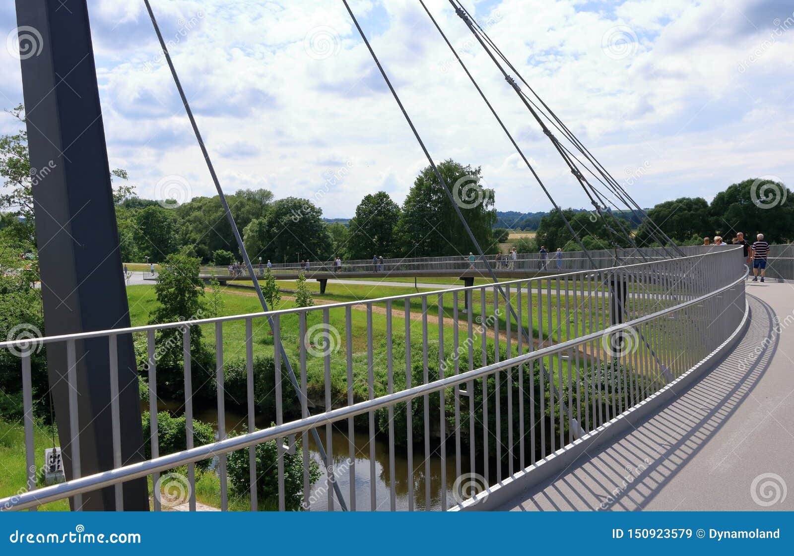 Steel Ropes of Cable-stayed Footbridge in Frankenberg, Saxony, Germany ...