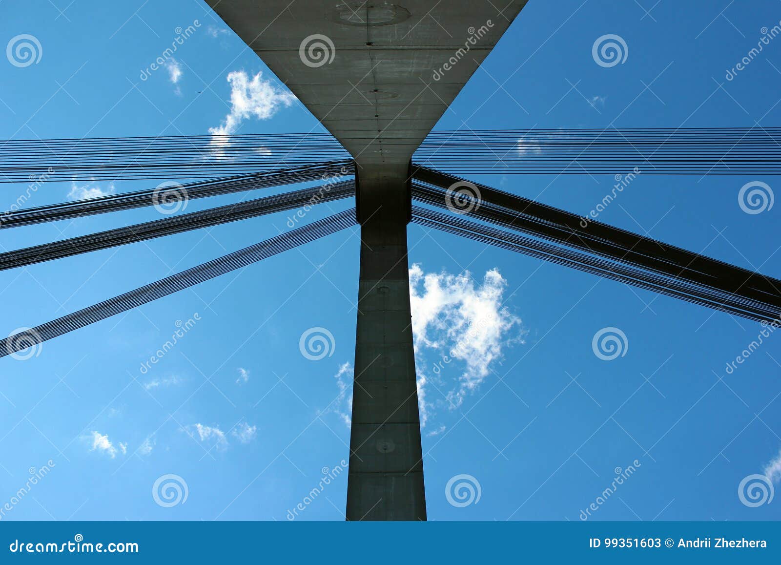 Steel Ropes of Cable-stayed Moskovskyi Bridge in Kiev, Ukraine Stock ...