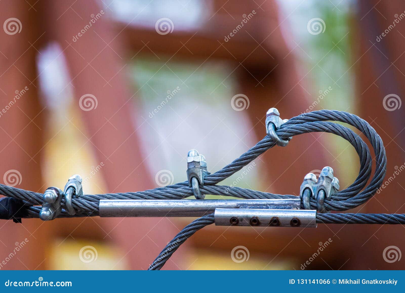 Steel Ropes Connected by Loose Straps Stock Photo - Image of cable ...