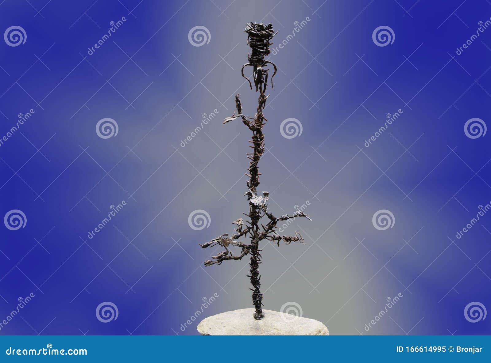 Steel Rose - from Barbed Wire Stock Image - Image of wire, steel: 166614995