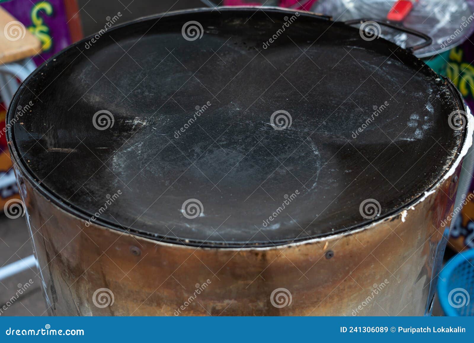 Steel Roti pan stock image. Image of merchant, fresh - 241306089