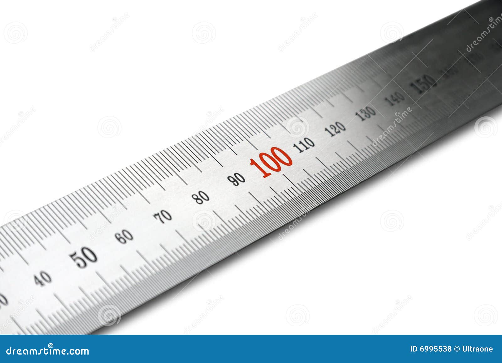 Steel Ruler. Diagonal View. Isolated. Stock Photo - Image of close ...